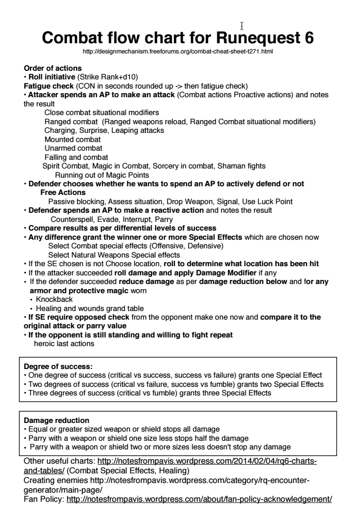 Combat Flow for Mythras (Originally for Runequest 6) – Notes From Pavis
